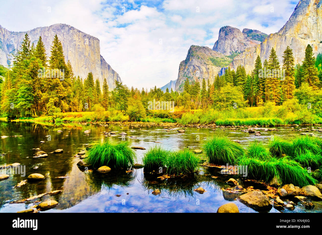Valley View in Yosemite National Park in autumn Stock Photo - Alamy