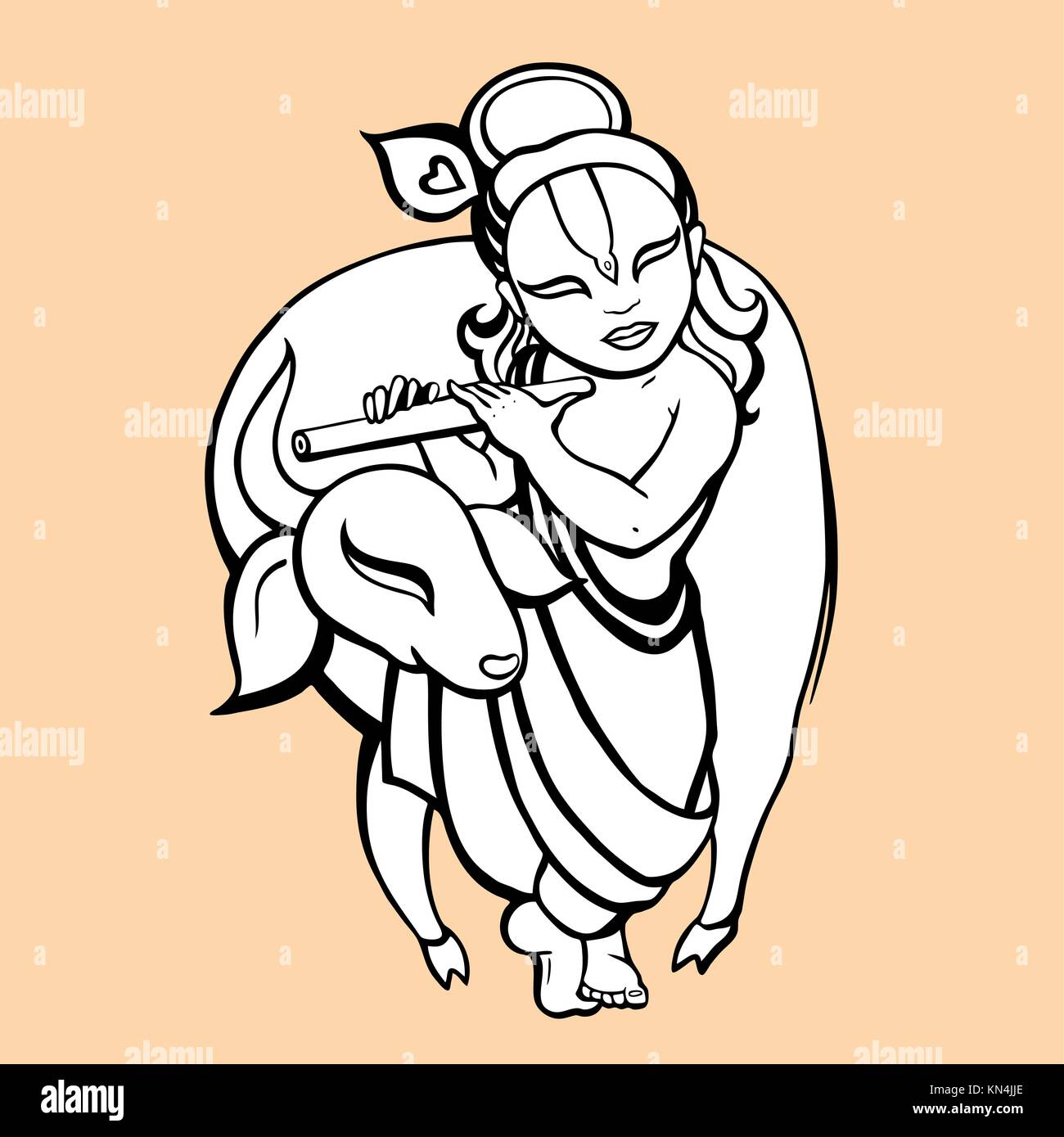 Hindu God Krishna Stock Vector Image & Art - Alamy