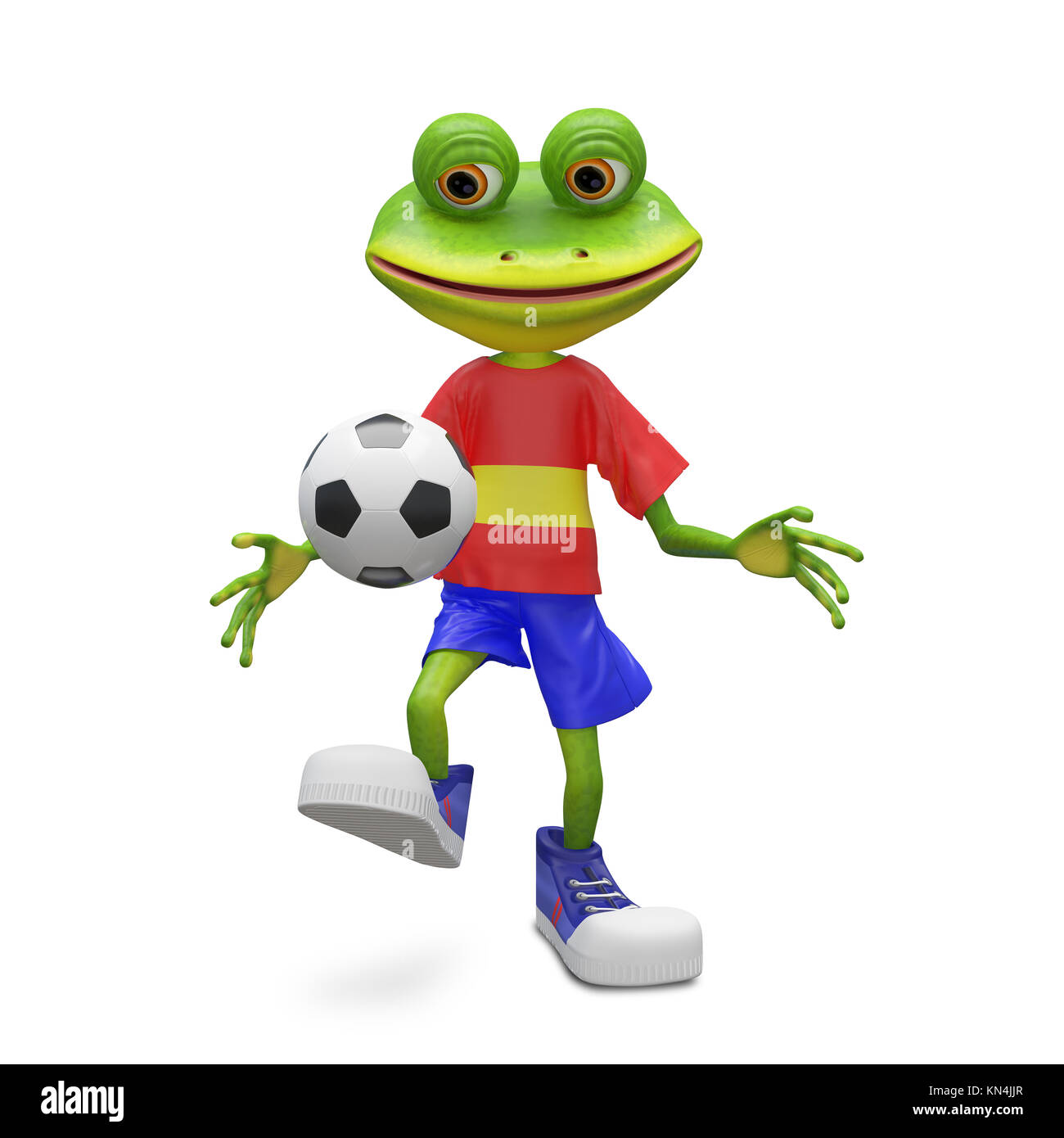 3D Illustration Frog Football Player on a White Background Stock Photo ...