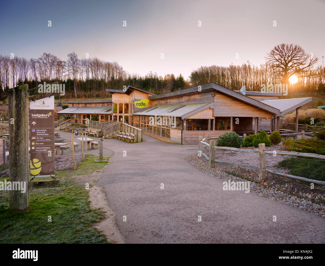The cafe and visitors' centre at the Bedgebury National Pinetum and ...