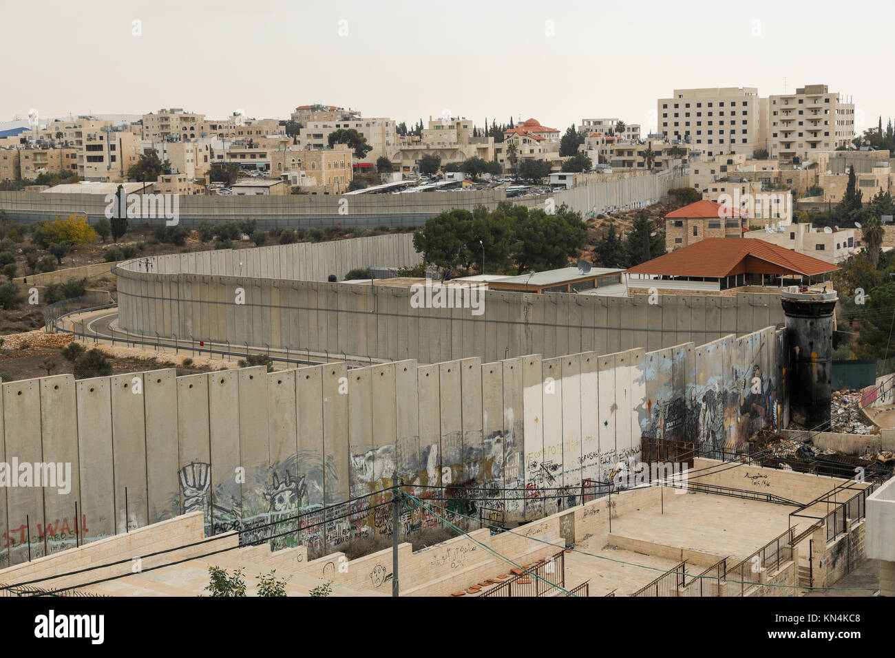 Israeli security wall or barrier in the occupied territories of the ...