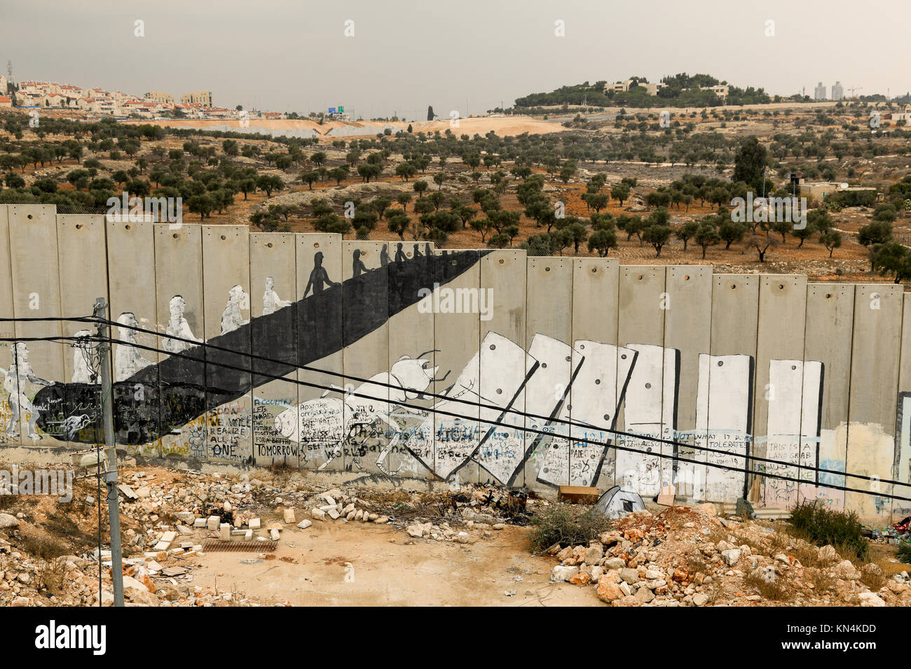 Israeli security wall or barrier in the occupied territories of the ...