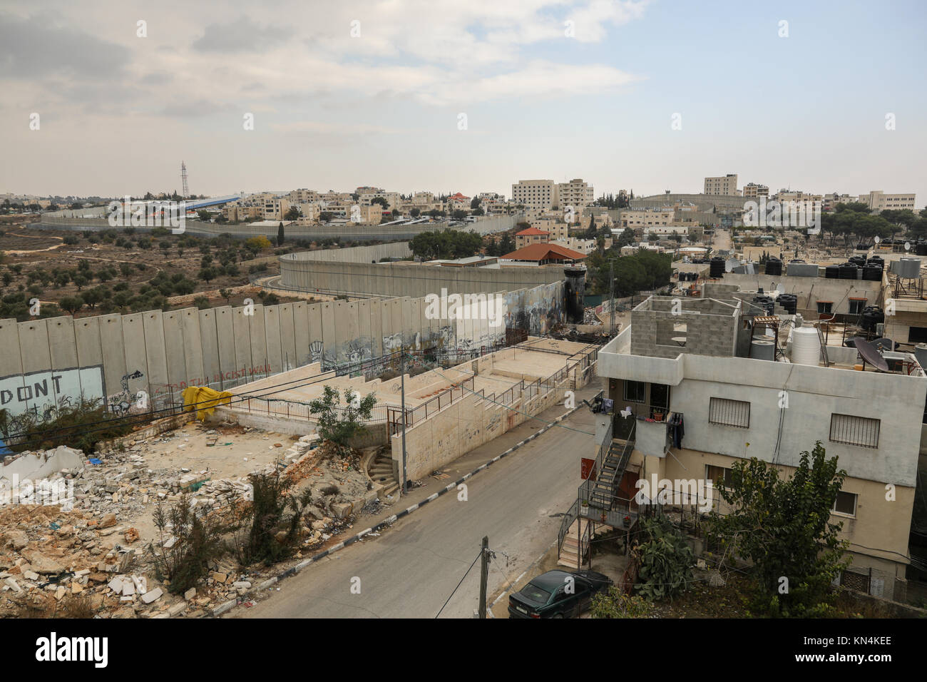 Israeli security wall or barrier in the occupied territories of the ...