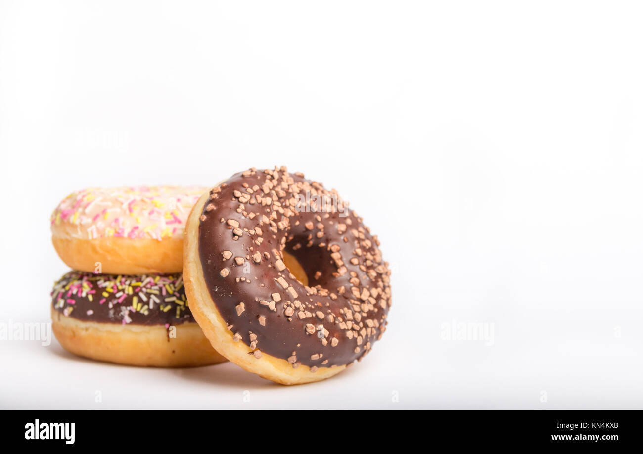 donuts on a white background Stock Photo - Alamy