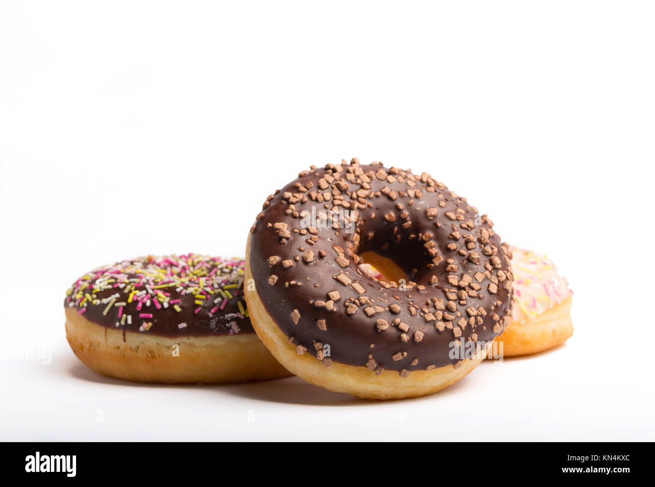 donuts on a white background Stock Photo - Alamy