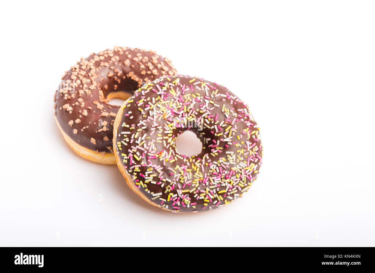 donuts on a white background Stock Photo - Alamy