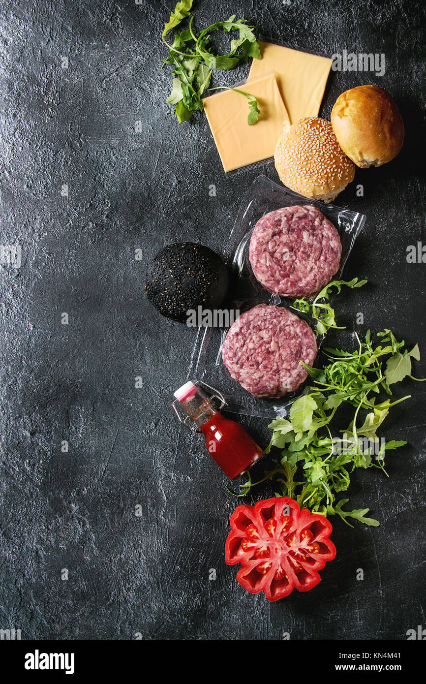 Ingredients for burger Stock Photo - Alamy