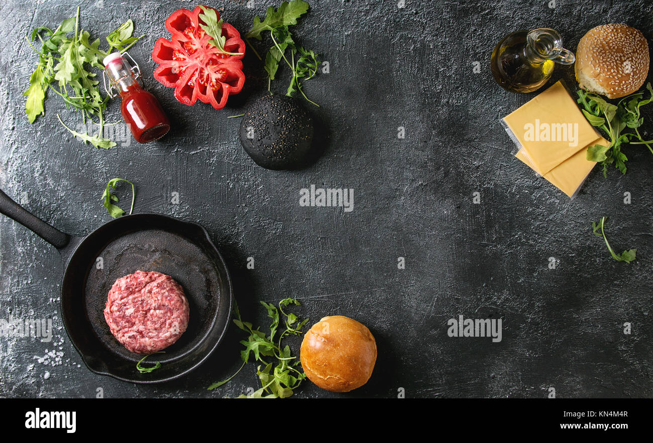 Ingredients for burger Stock Photo - Alamy
