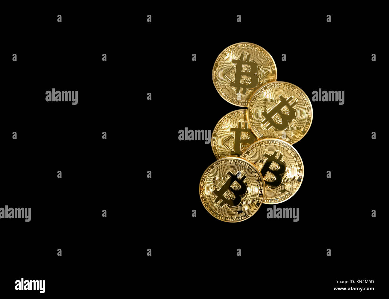 Symbol image digital currency, golden physical coin Bitcoin Stock Photo - Alamy