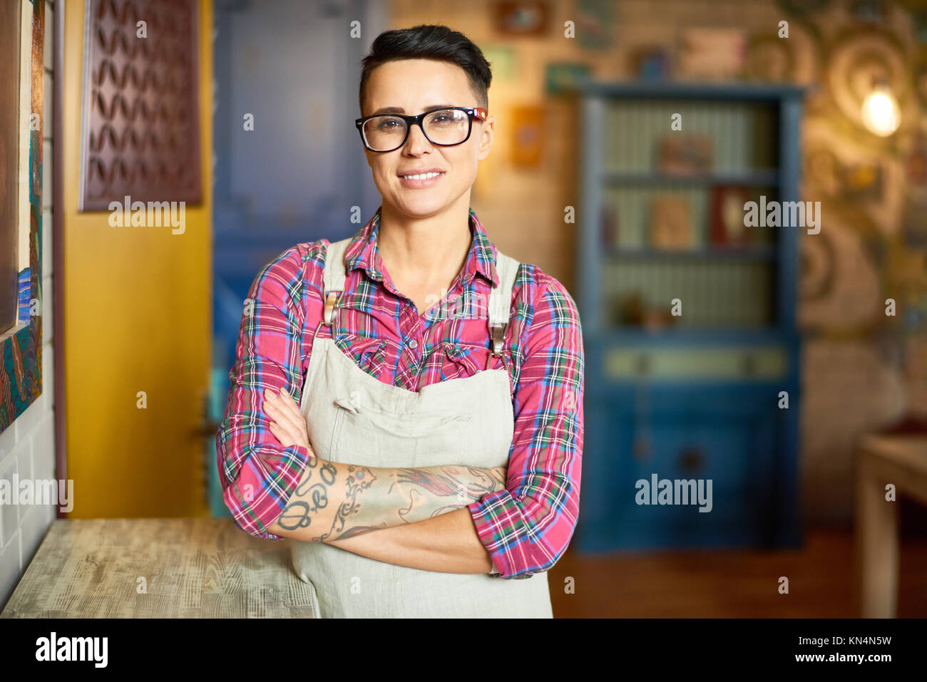 Modern Creative Artist in Studio Stock Photo - Alamy