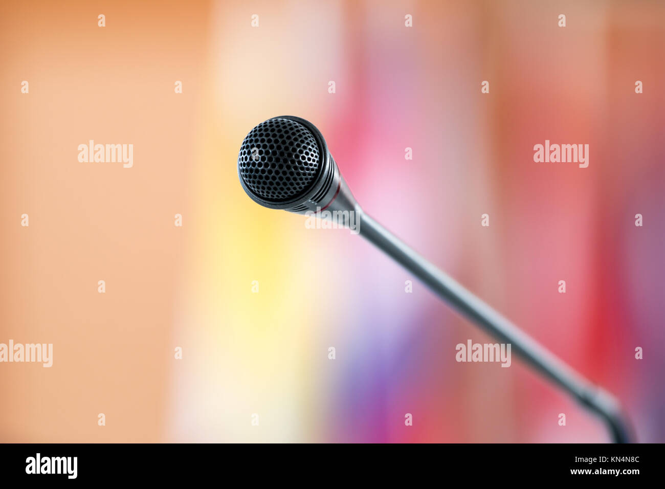 small microphone in meeting room Stock Photo - Alamy