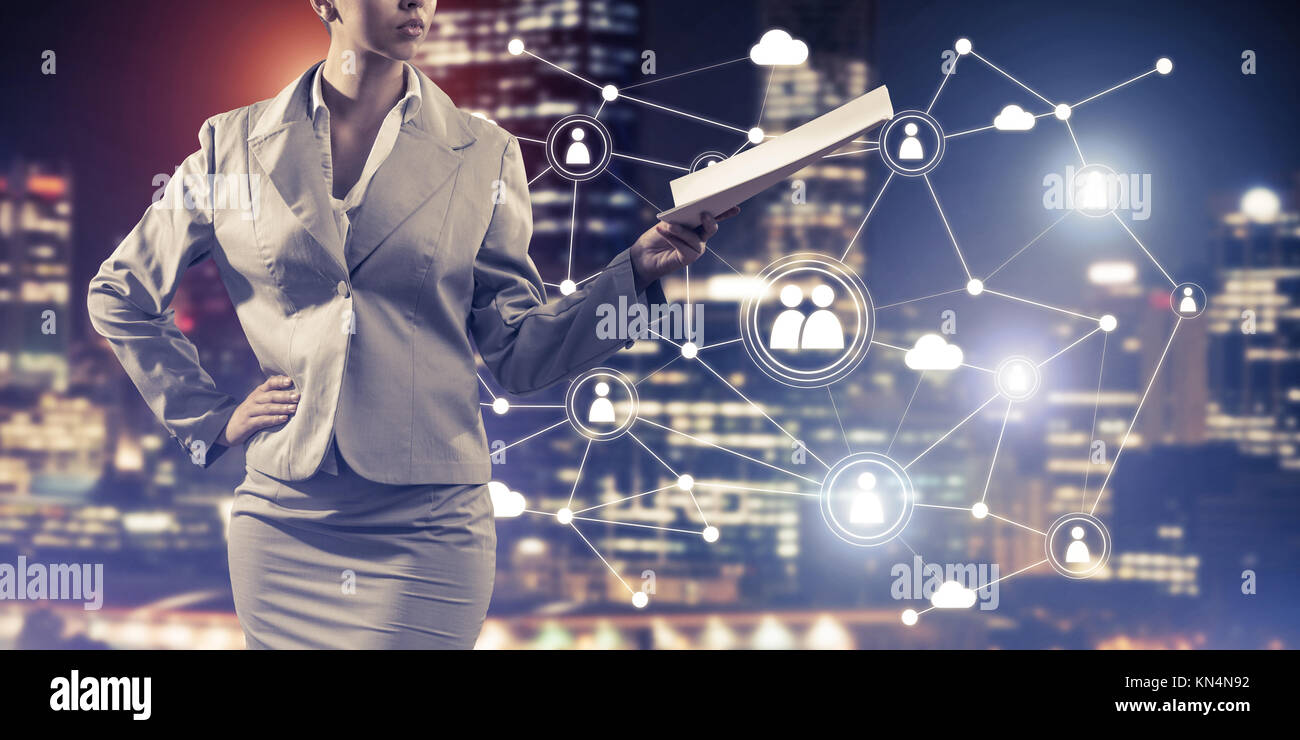 Concept of modern business networking that connect and cooperate Stock ...