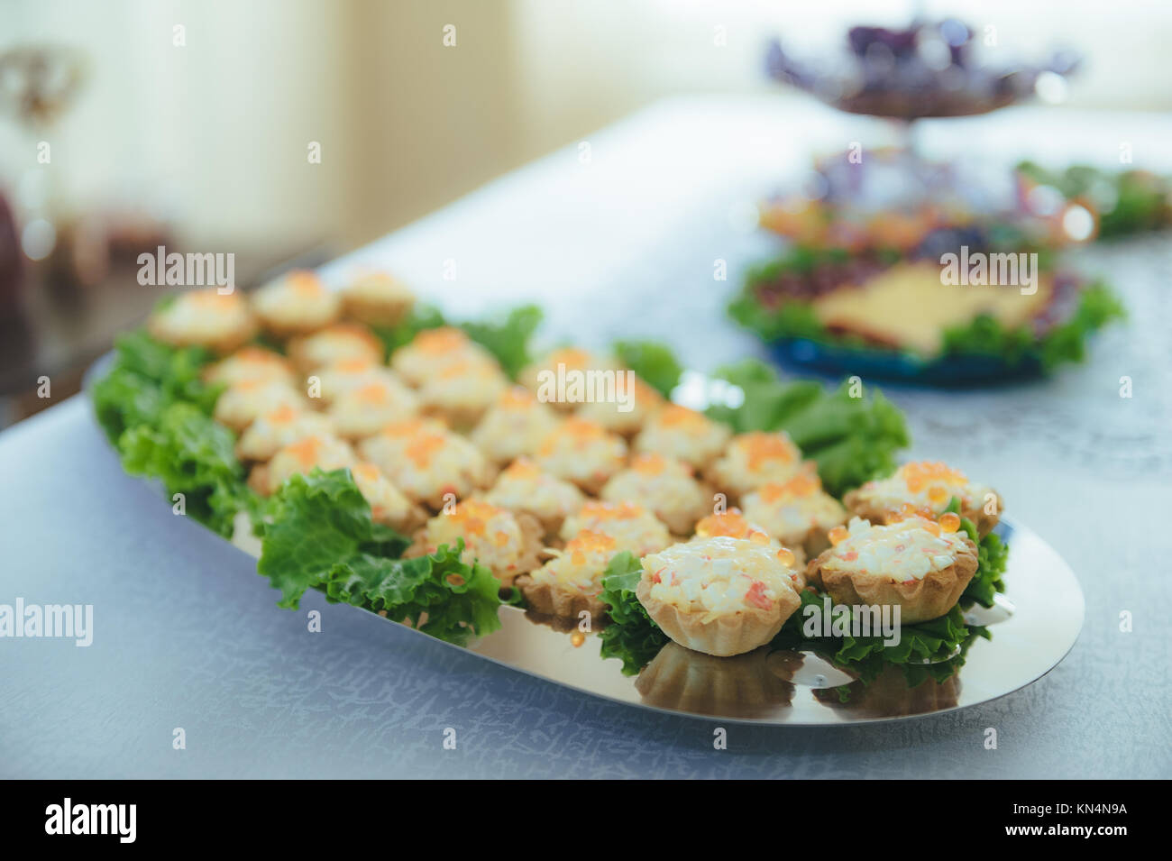 Delicacies and snacks at a buffet or Banquet. Catering Stock Photo - Alamy