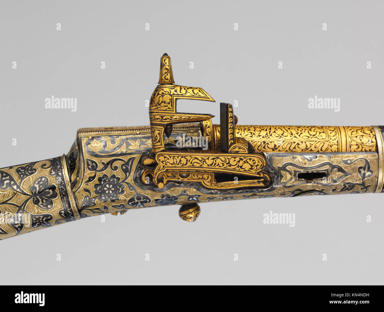 This flintlock rifle is a historical firearm, used from the 17th to ...