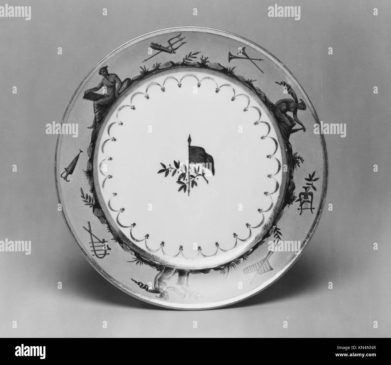 A dinner plate from an unknown period, featuring classic design ...