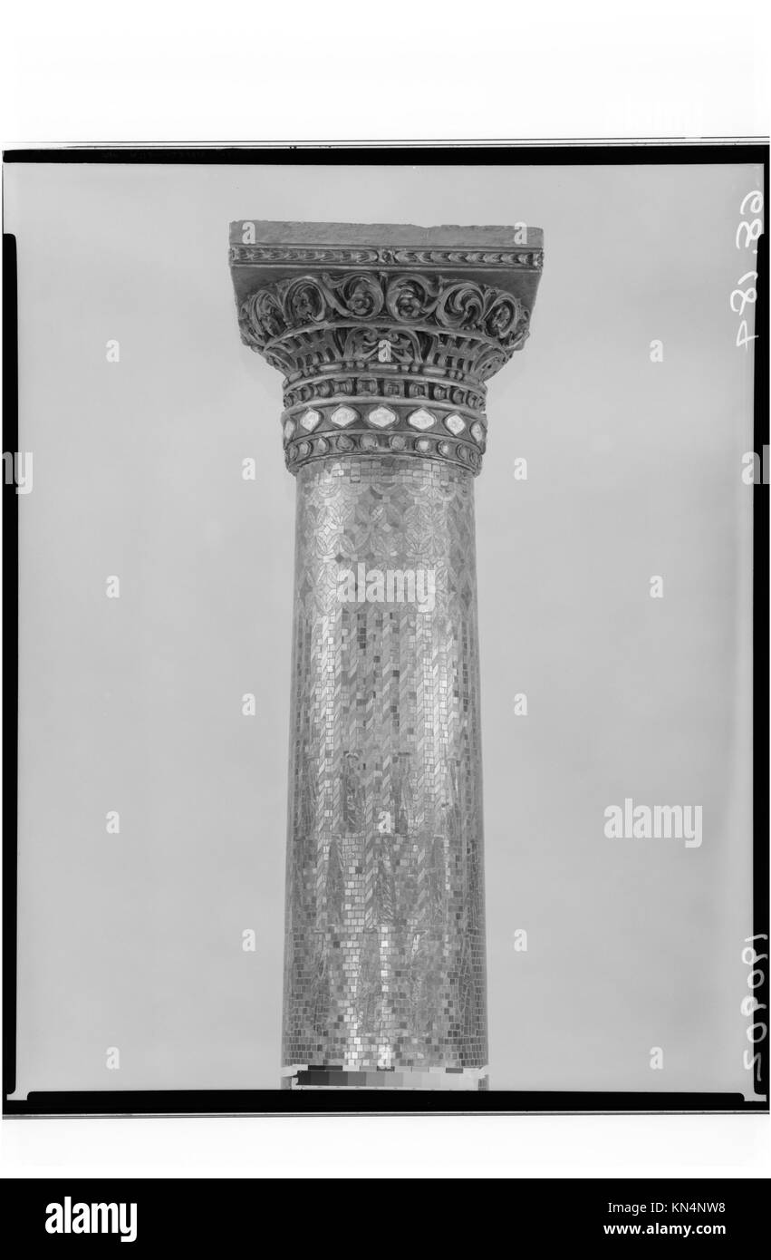 This mosaic column, designed by Louis Comfort Tiffany in 1905, combines ...