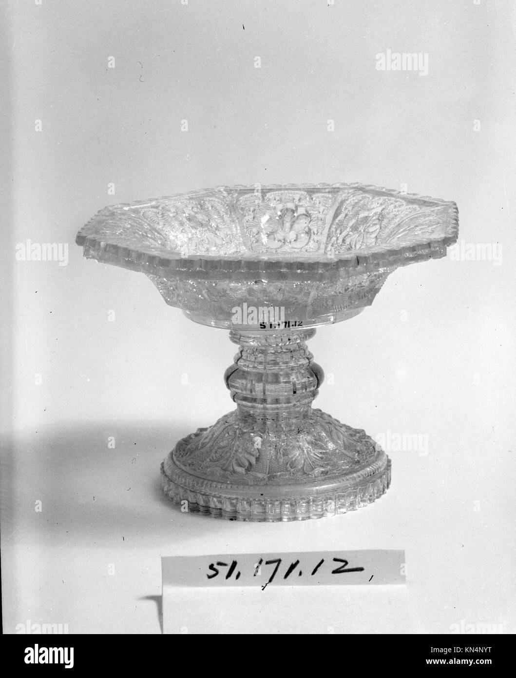 This American compote, made of lacy pressed glass, dates from 1830â ...