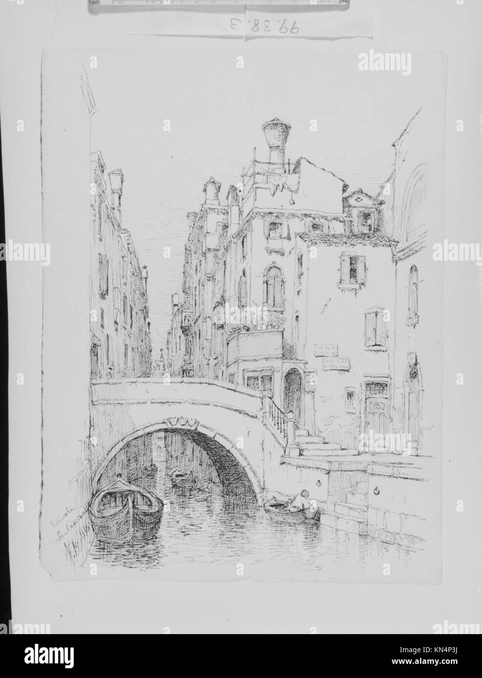 This artwork depicts the Canal San Cassiano in Venice, showcasing the ...