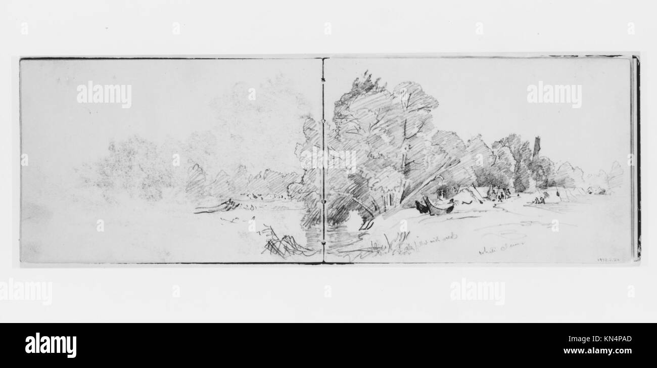 A landscape drawing from Sketchbook X showing a distant encampment ...