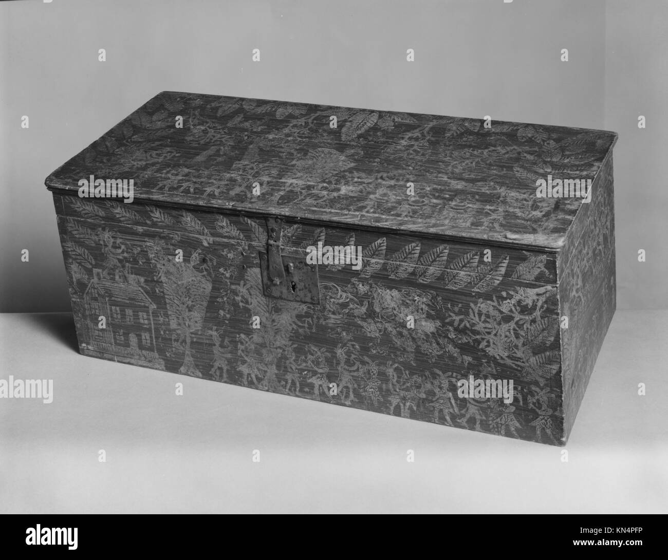 American-made box from the late 18th century, constructed of pine and ...