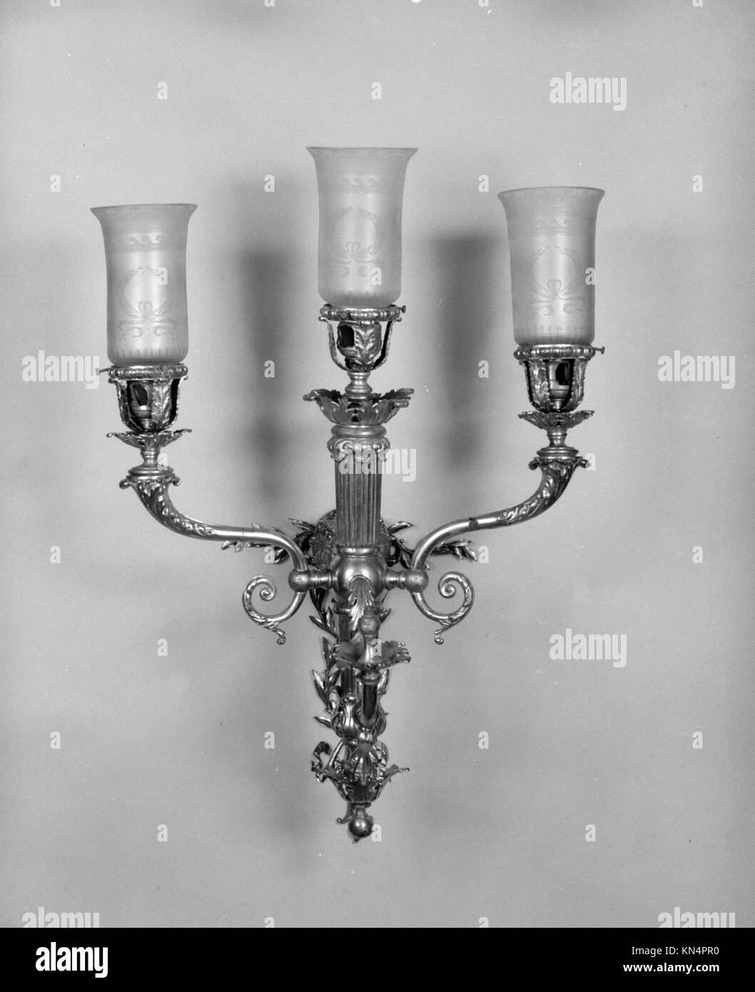 This gas lighting fixture is an example of 19th-century industrial ...
