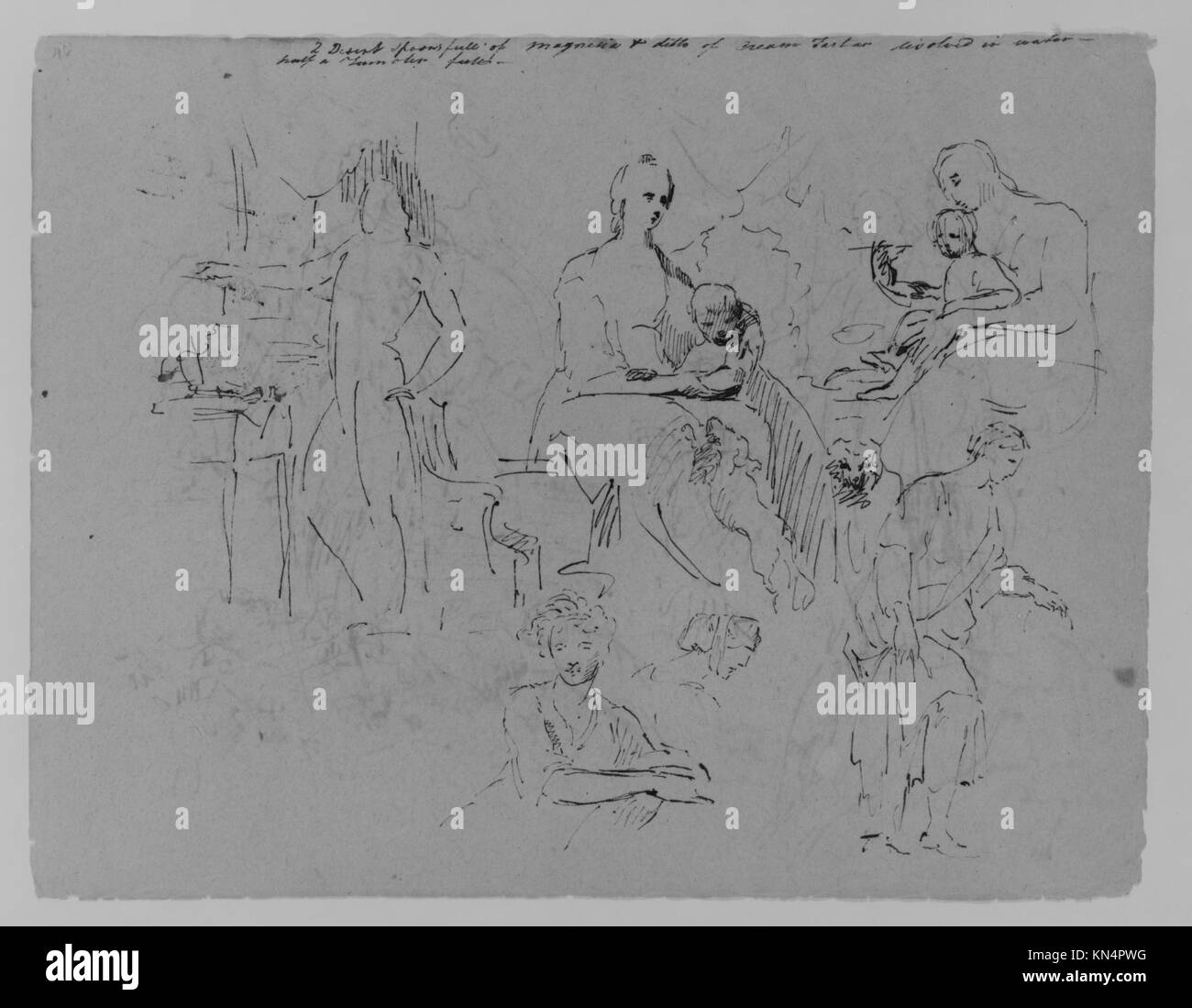 A drawing from a sketchbook, cataloged MET 266474, depicting artistic ...