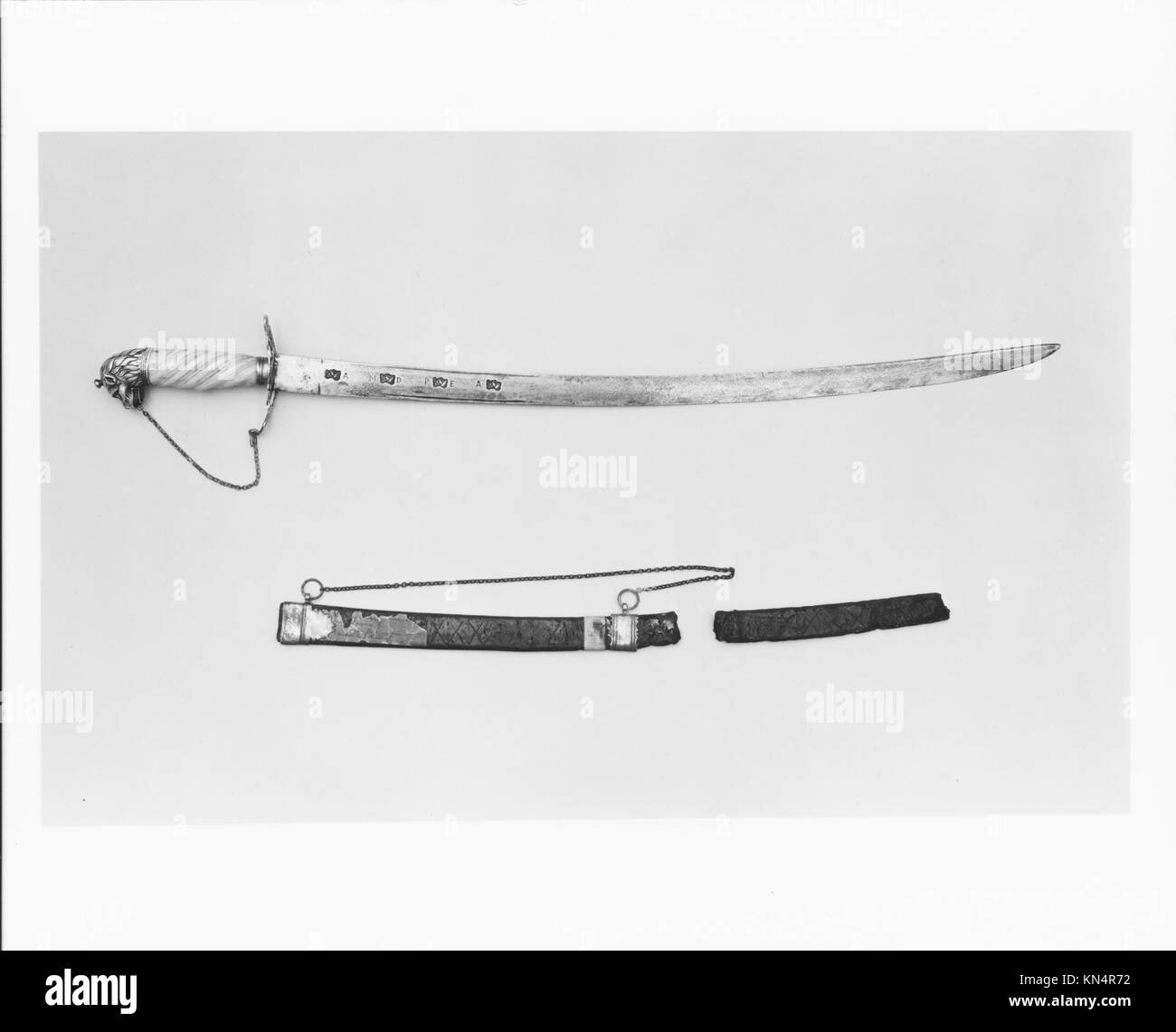 This dress sword is an ornamental weapon, reflecting the fashion and ...