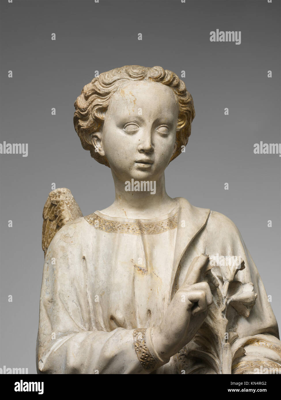 This artwork, 'Angel of the Annunciation,' depicts the angel delivering ...