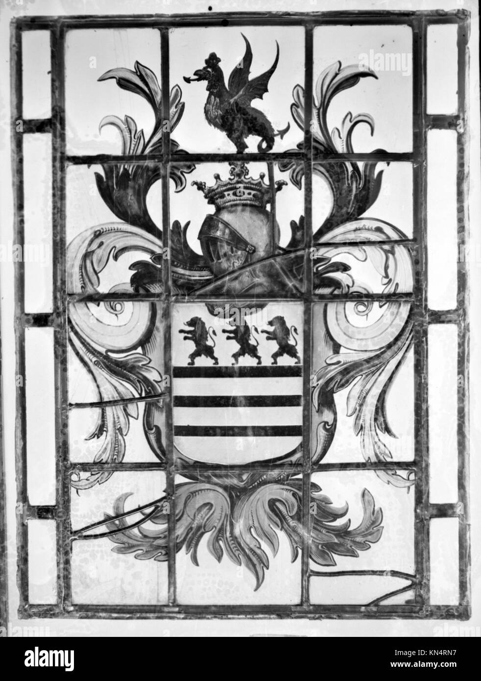 Armorial panel with heraldic design, depicting coats of arms ...
