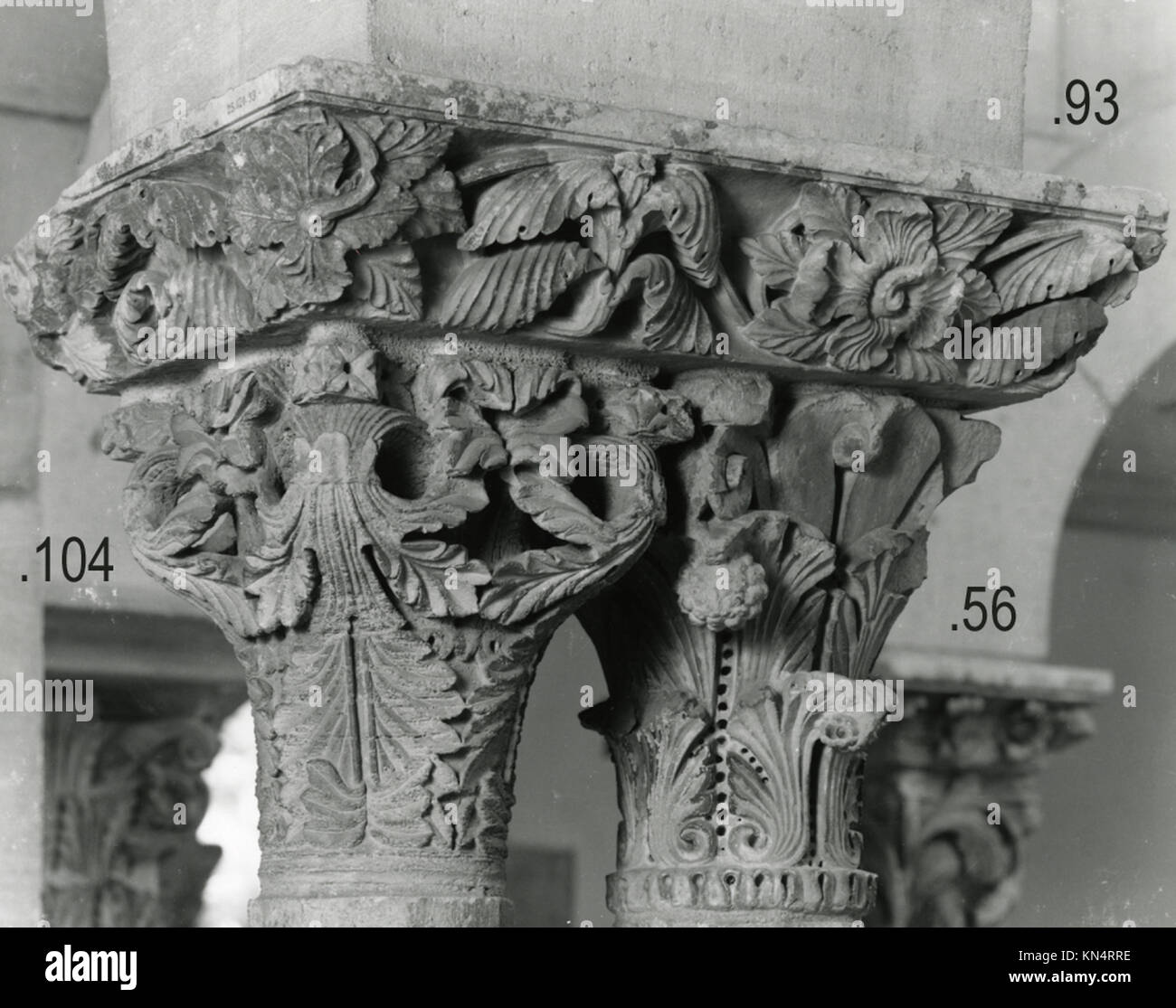A capital from a column, showcasing the architectural style and ...