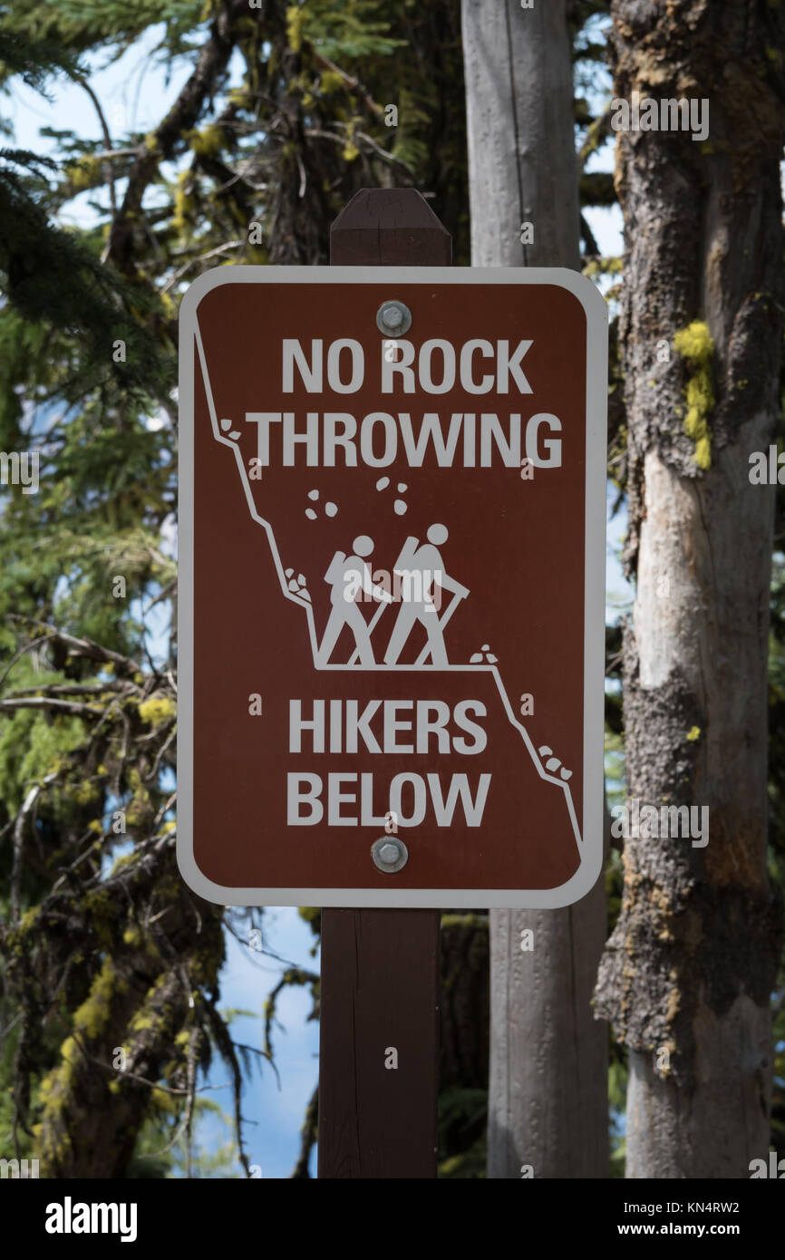 No Rock Throwing Sign helps to protect hikers on popular steep trail ...