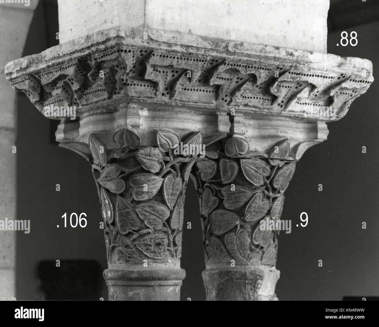 This capital, part of an architectural structure, reflects classical ...