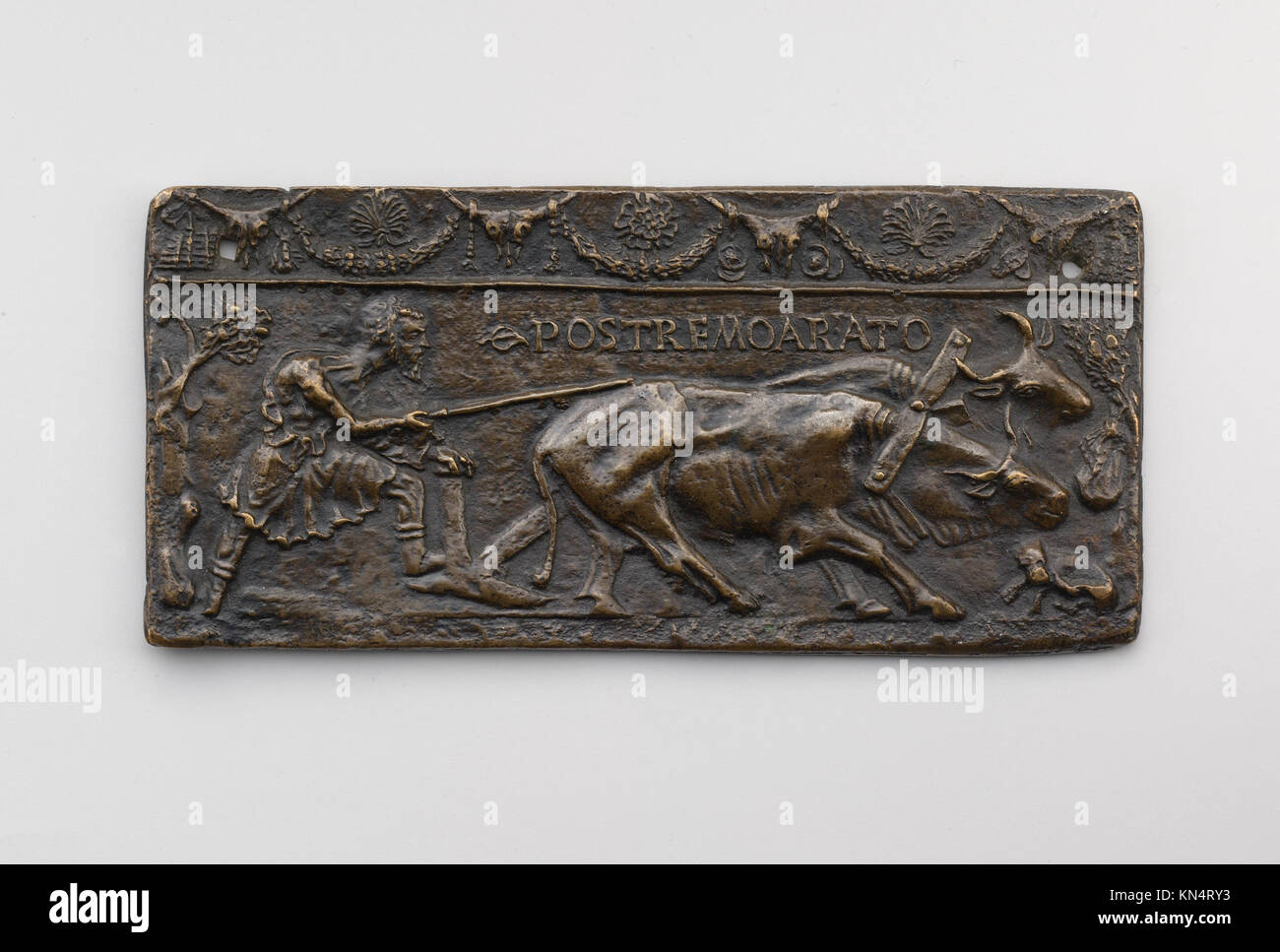 This artwork depicts Cincinnatus, a Roman statesman, working at his ...