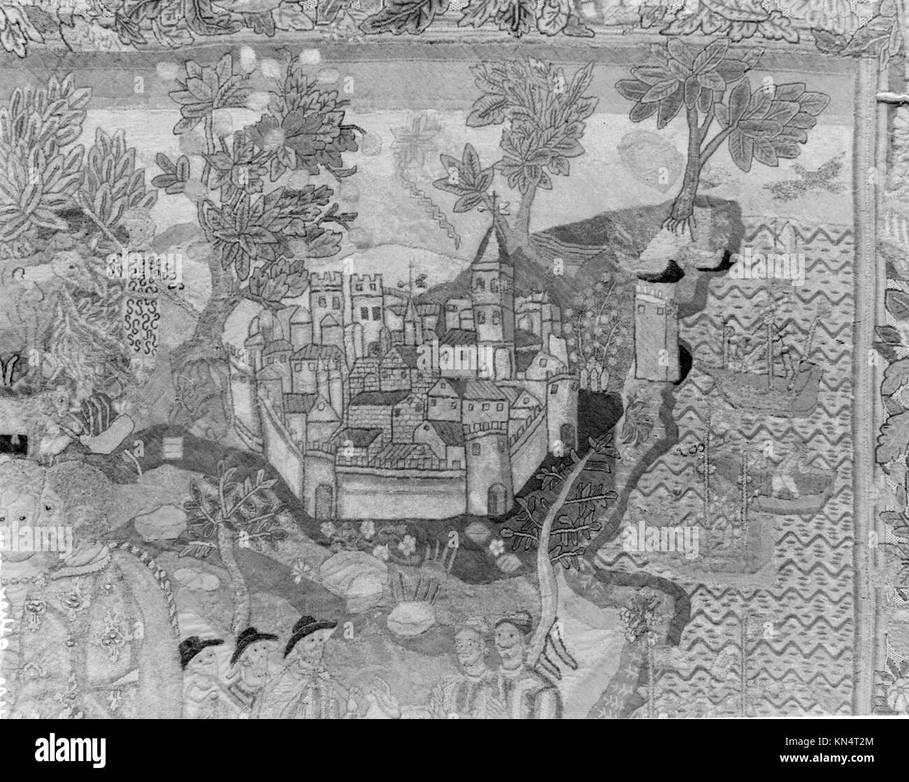 This artwork depicts a scene where Galceran de Pin prevents the ...