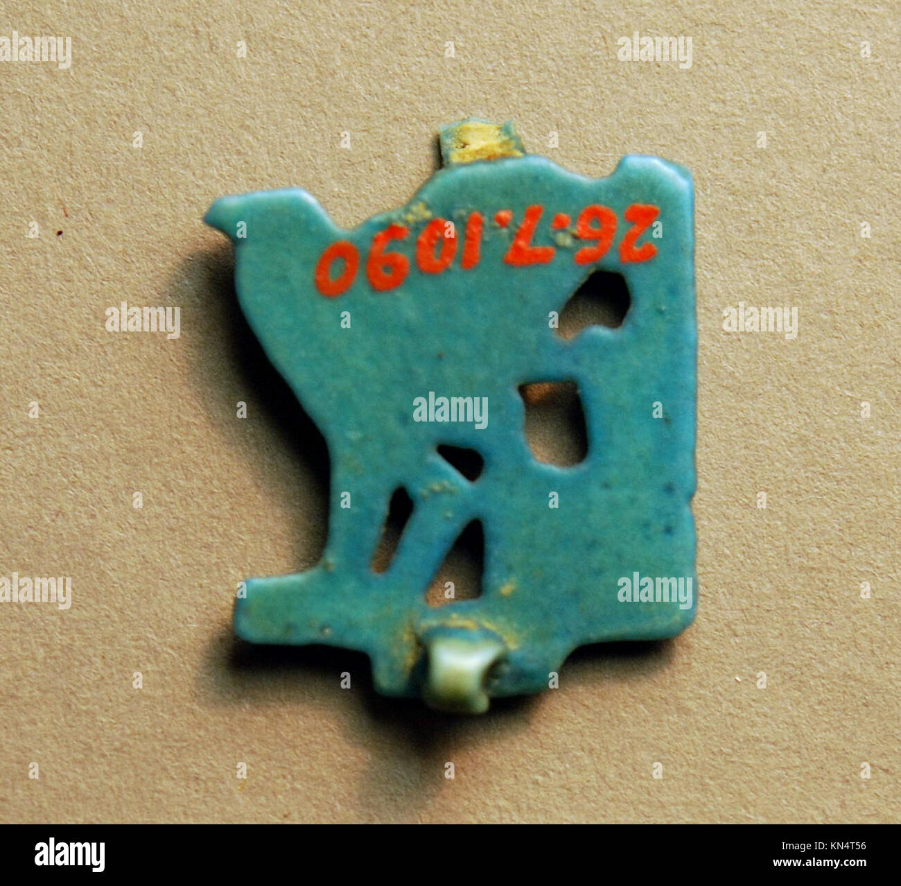 This hieroglyphic amulet features inscriptions typical of ancient ...
