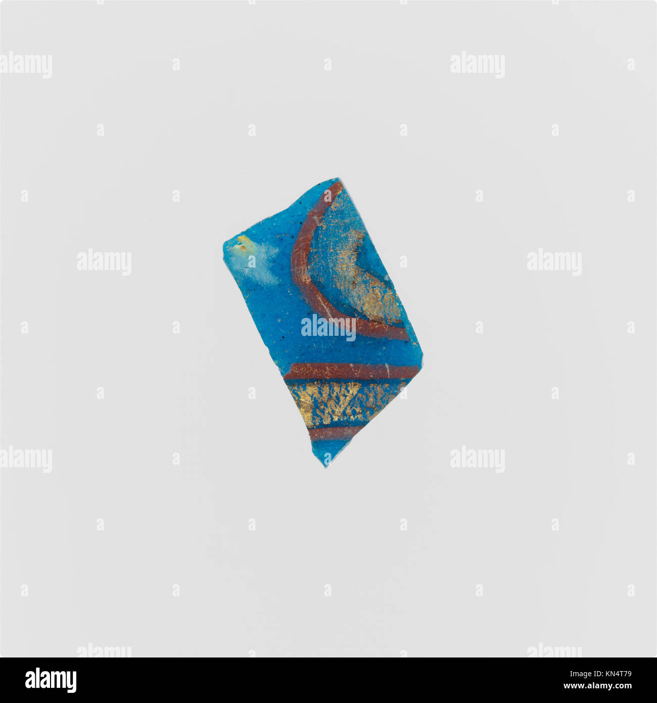 This Roman glass fragment, decorated with painted and gilded designs ...