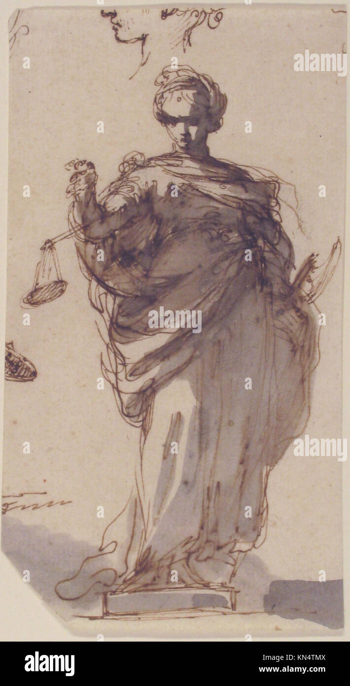 This design features sketches for a Statue of Justice, demonstrating ...