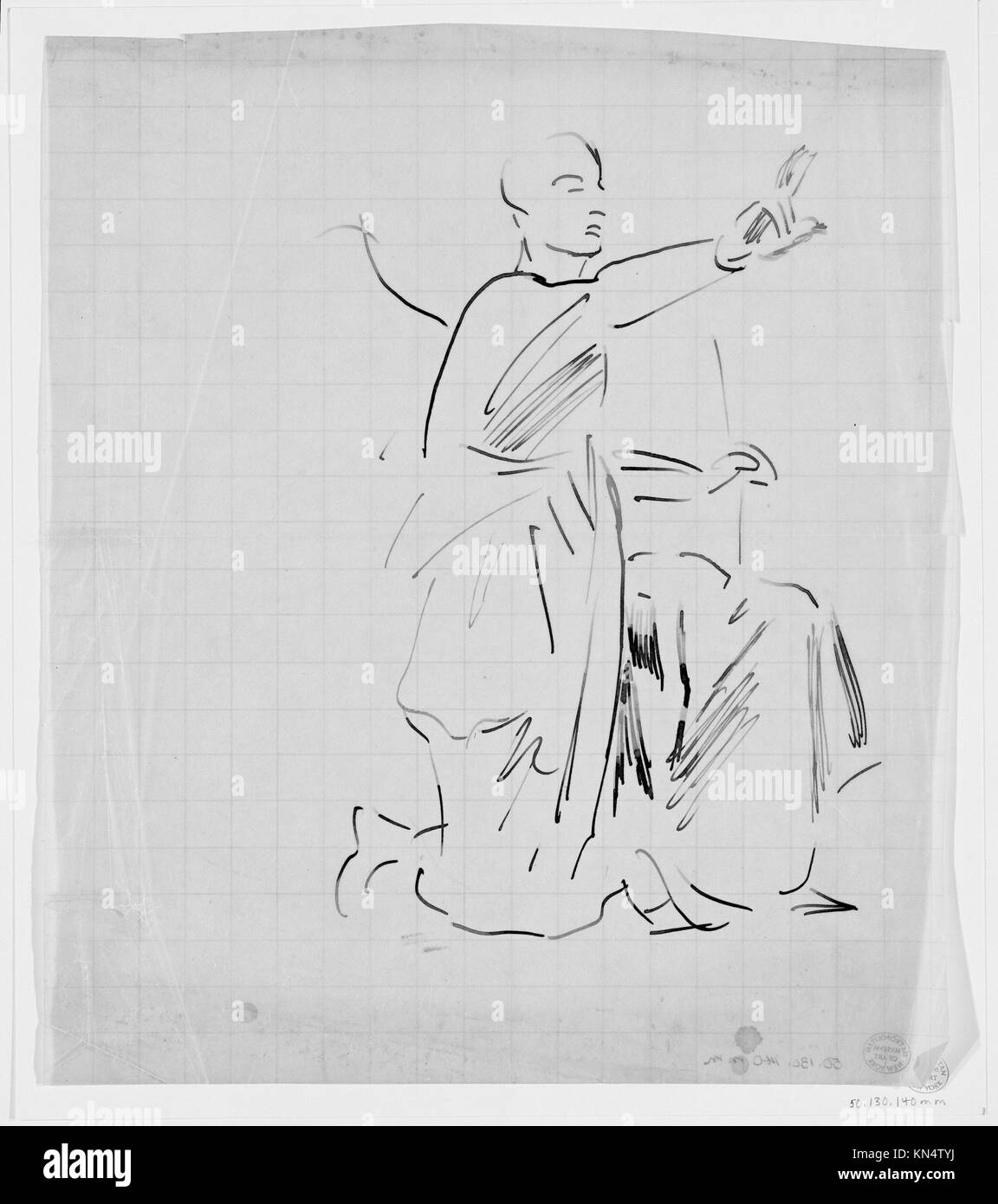 This study of an angel, created as a preparatory drawing for the ...
