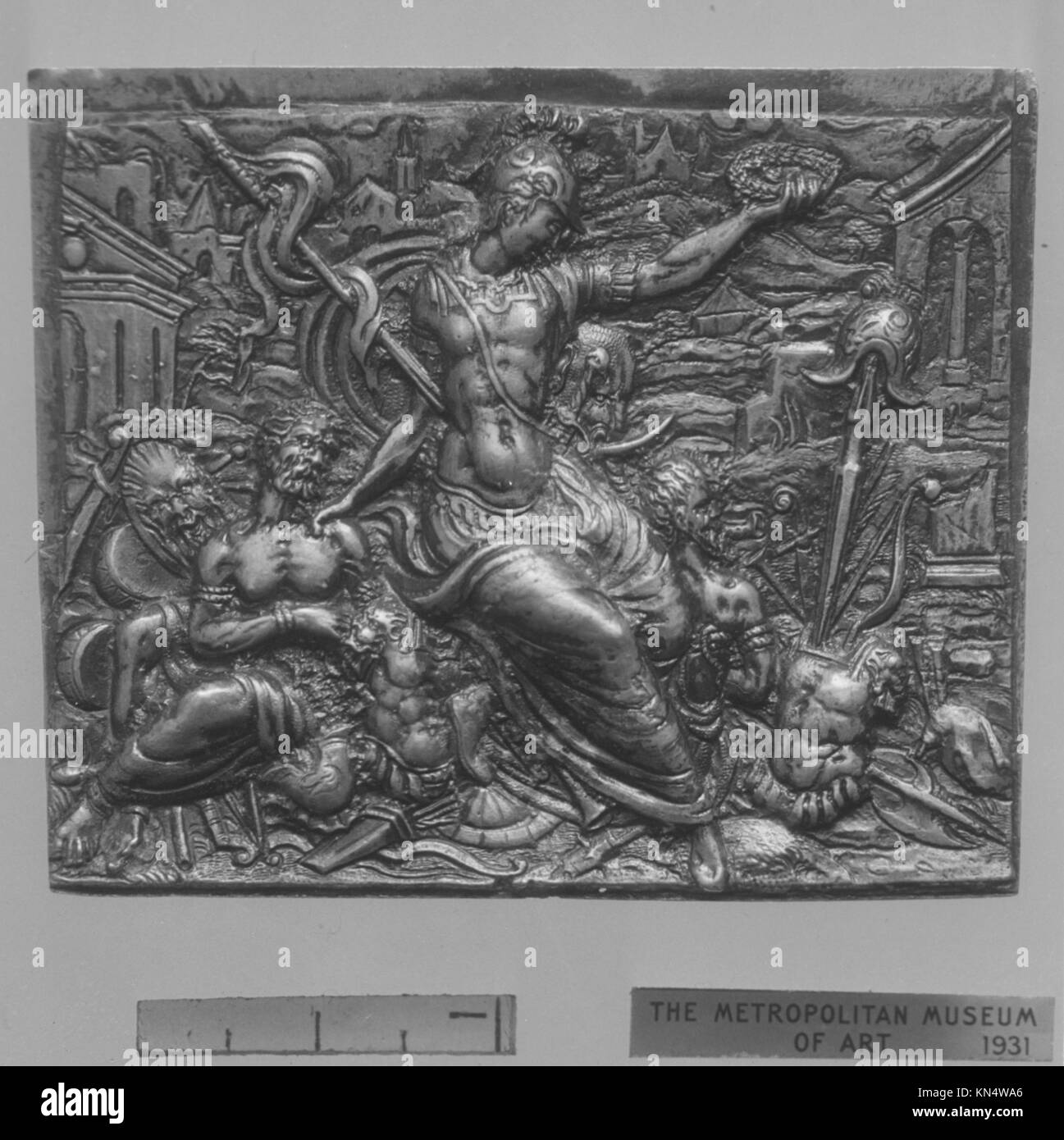 A sculpture of Bellona, the Roman goddess of war, showcasing her fierce ...