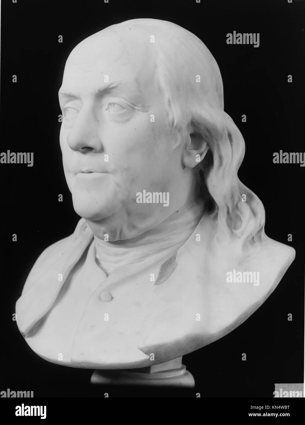 A portrait of Benjamin Franklin (1706-1790), depicting his likeness and ...