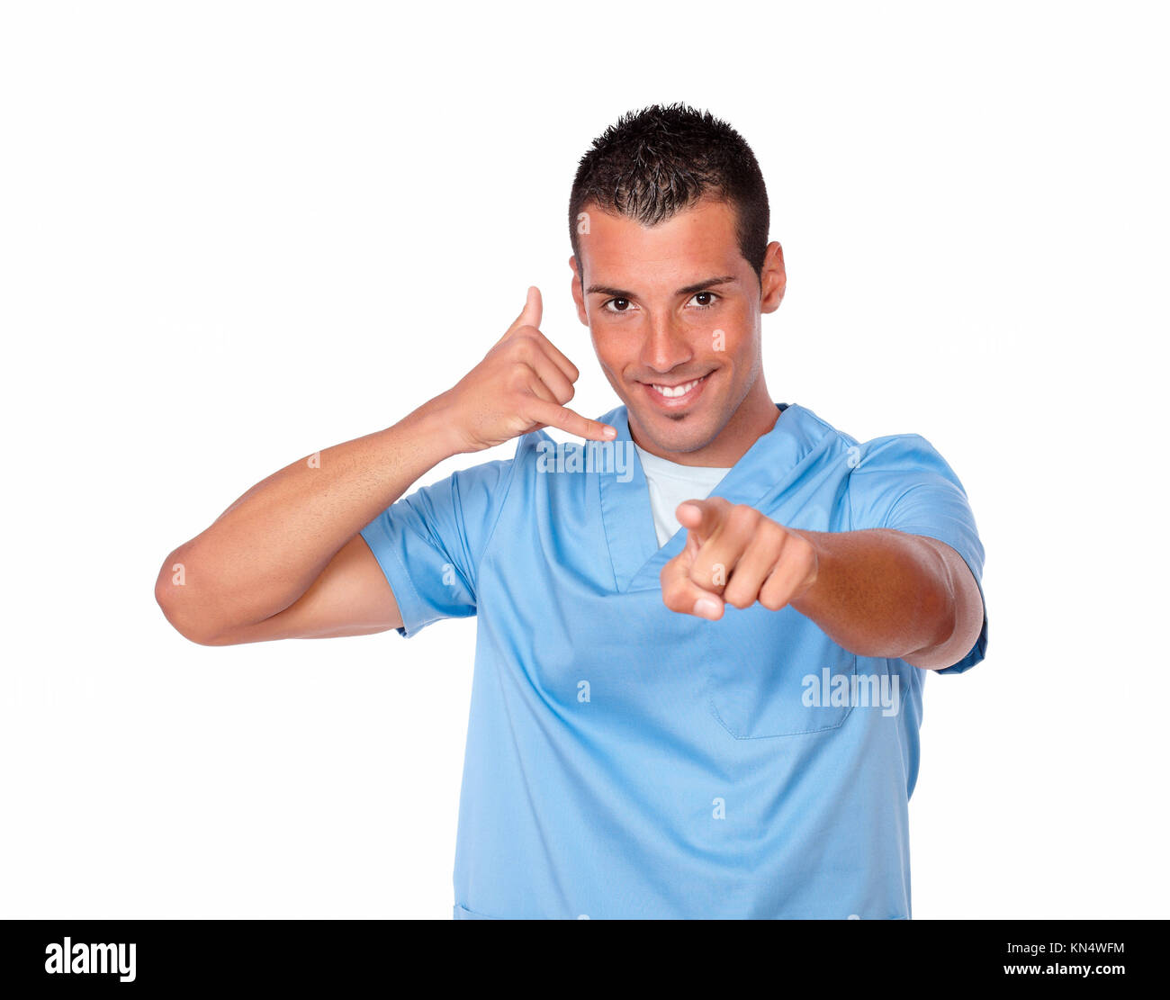 Nurse pointing finger hi-res stock photography and images - Alamy