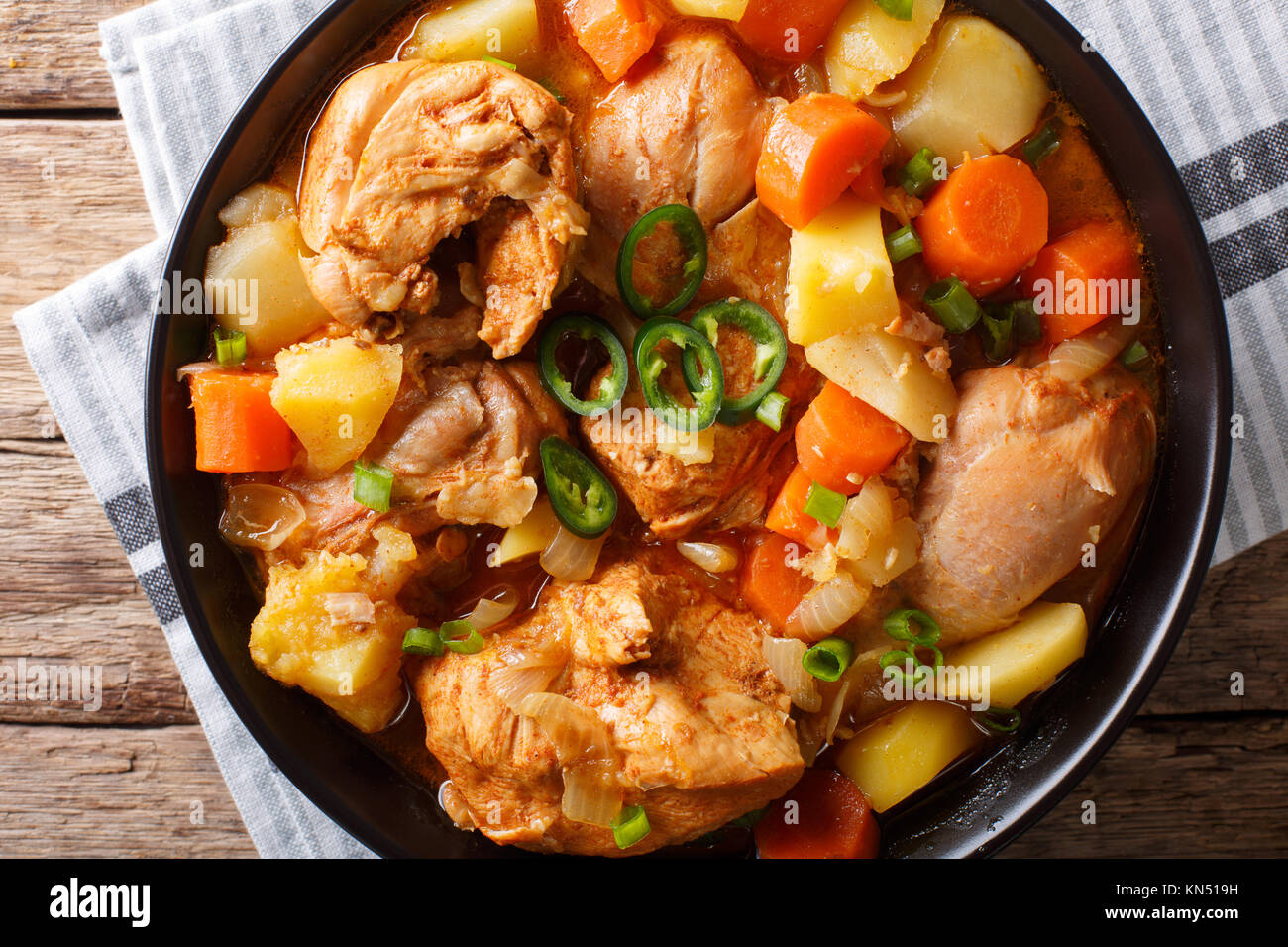 Dakdoritang - Spicy Korean Chicken Stew closeup on the plate ...