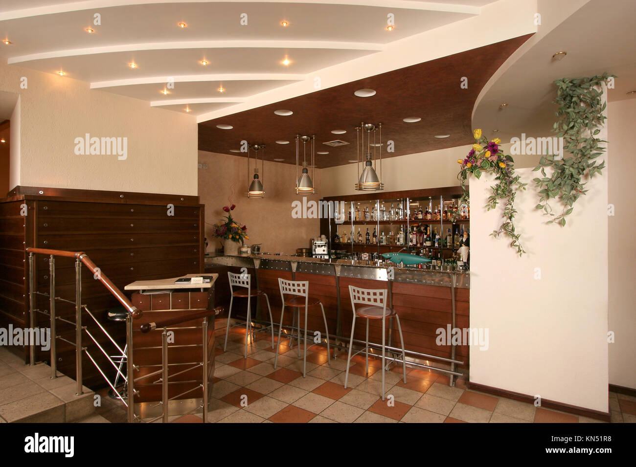 Beautiful interior of modern cafe Stock Photo - Alamy