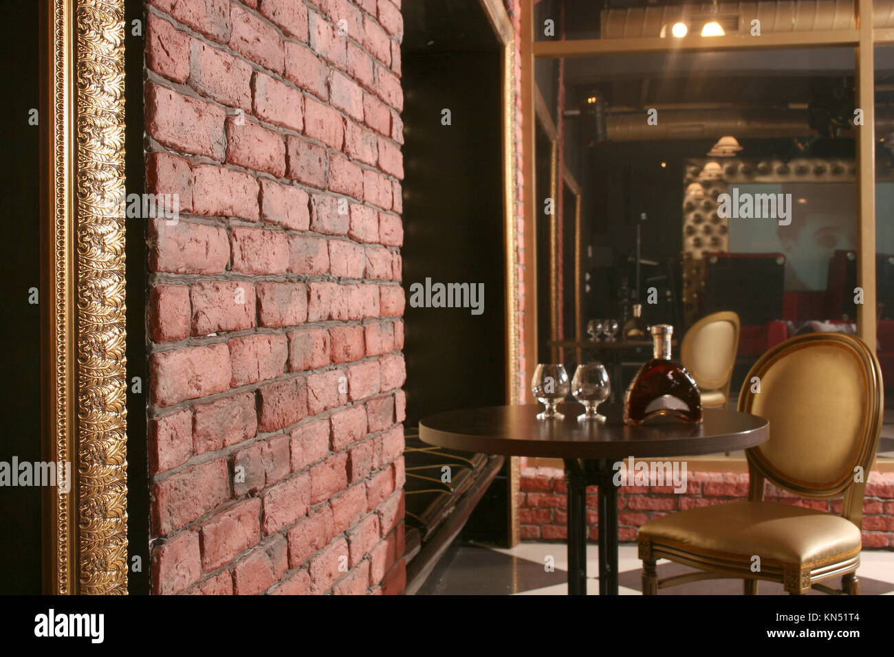 Beautiful interior of modern cafe Stock Photo - Alamy
