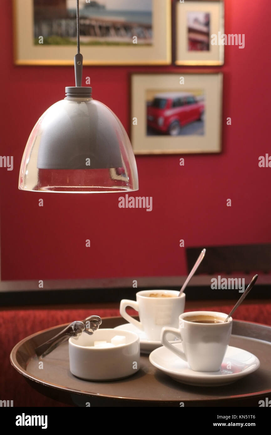 Beautiful interior of modern cafe Stock Photo - Alamy