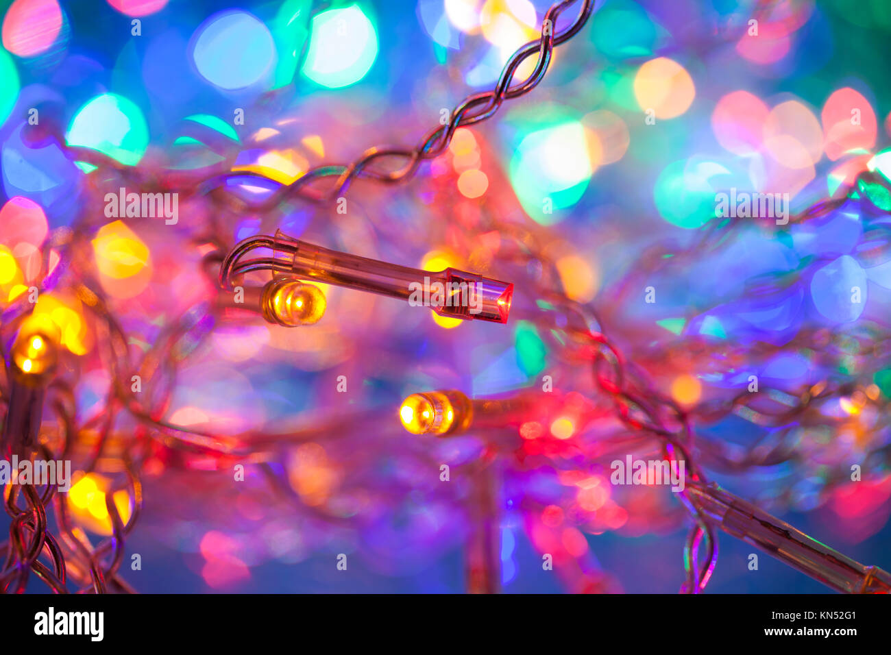 Colorful glowing Christmas lights Stock Photo - Alamy