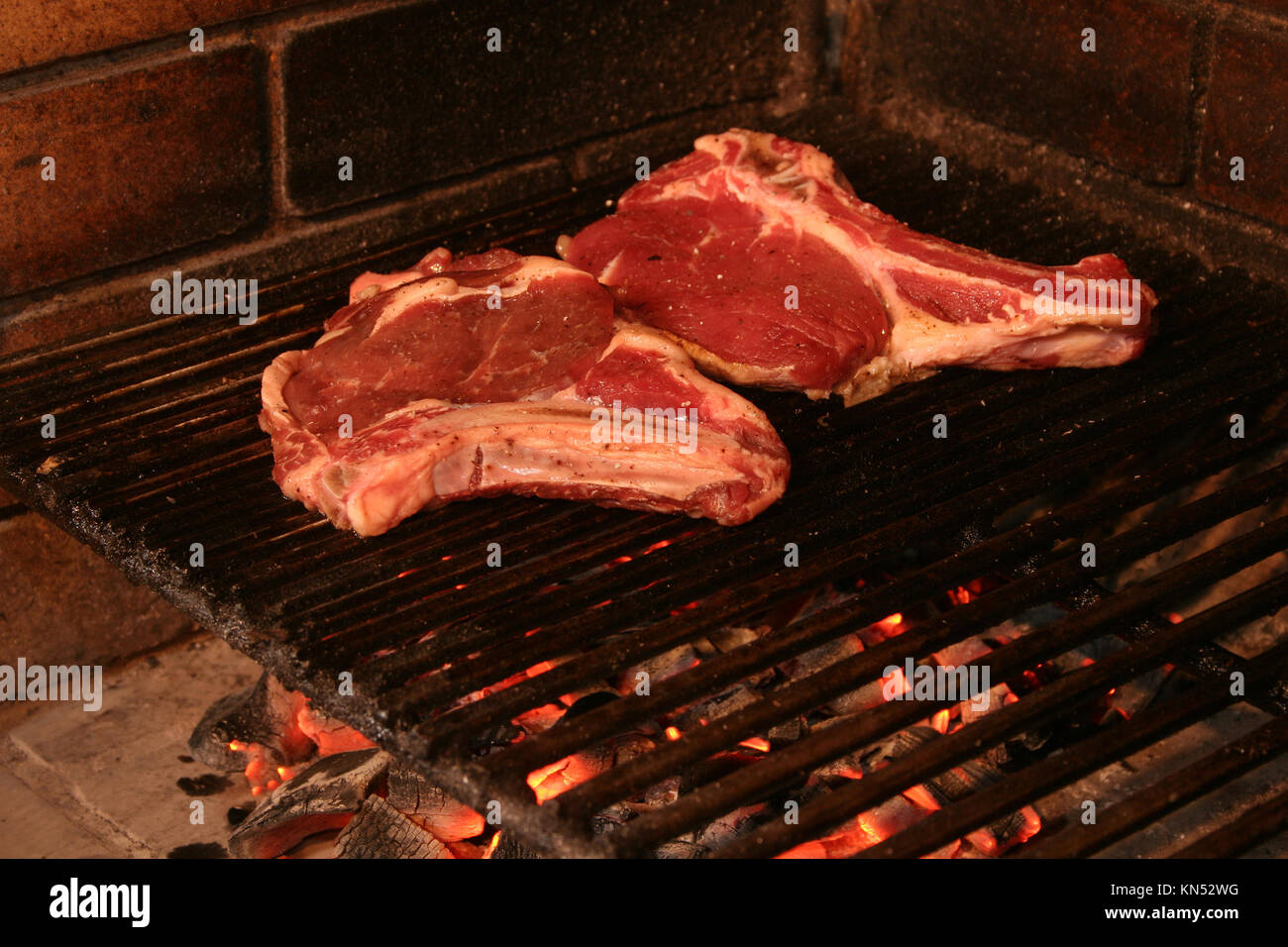 Meat, fried on coals Stock Photo - Alamy