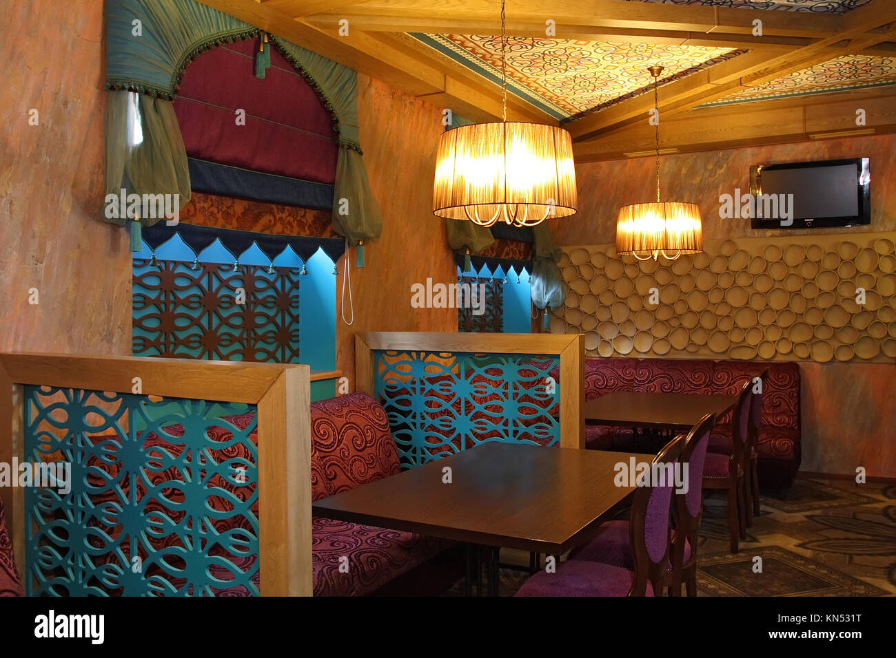 Restaurant interior in east style Stock Photo - Alamy