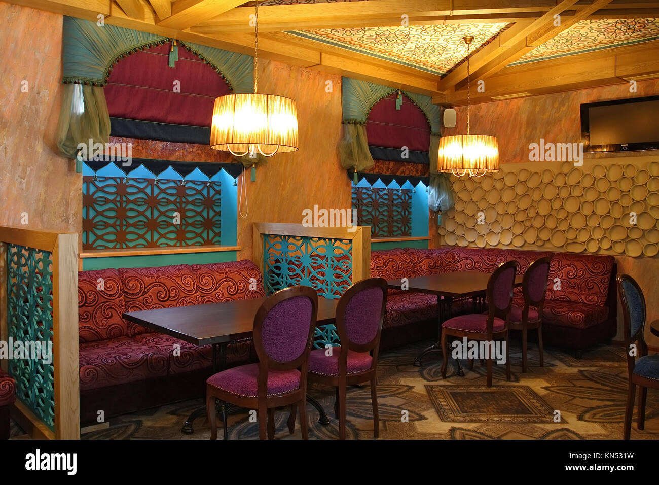 Restaurant interior in east style Stock Photo - Alamy