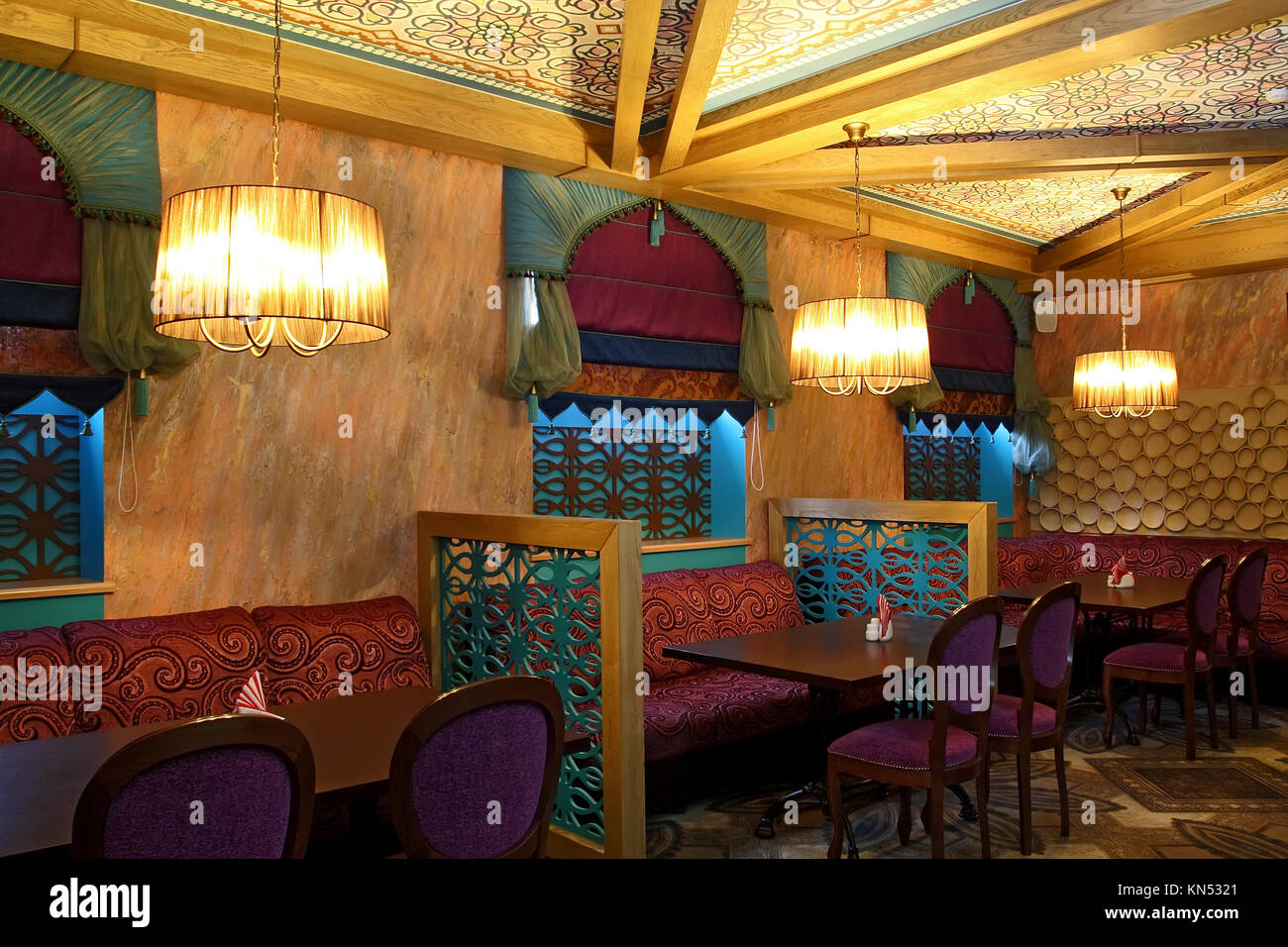 Restaurant interior in east style Stock Photo - Alamy